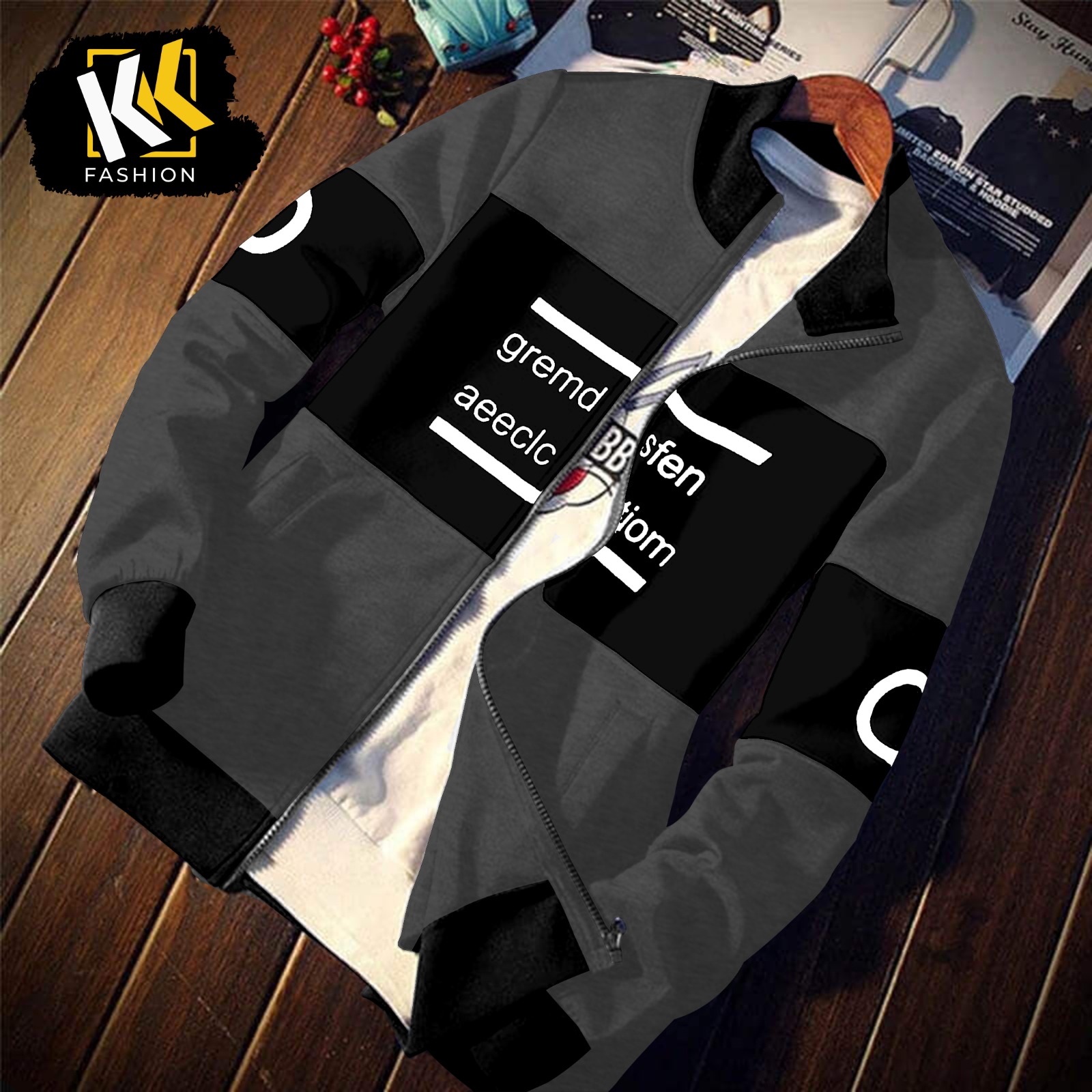 Panel style zipper upper for men and boys winter hoodie collection ...