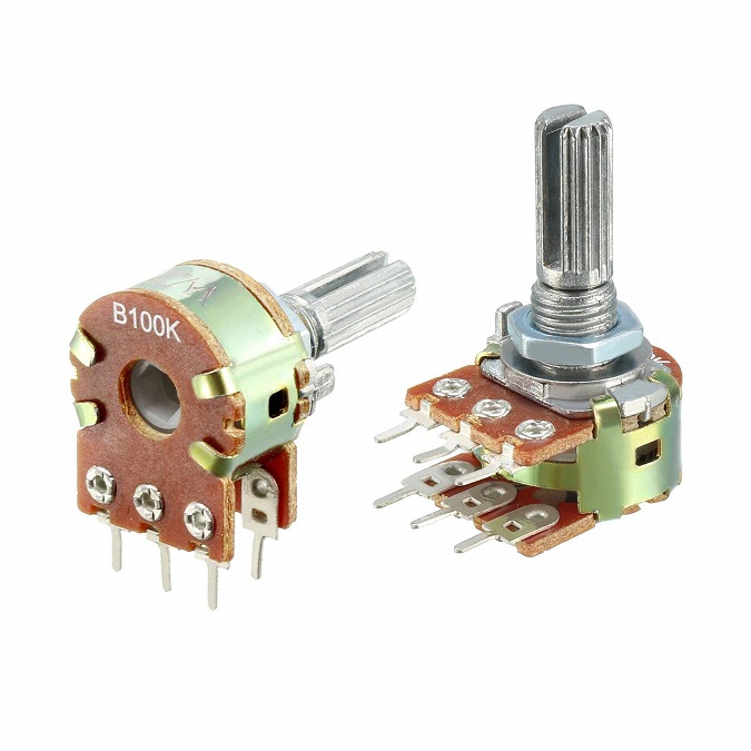 Pack of 10 - 100K Ohm Variable Resistors Dual Rotary Potentiometer ...