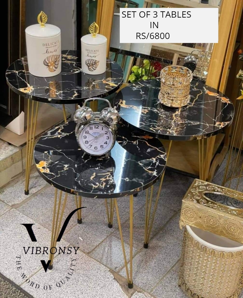 Vibronsy Modern Round Metal Table, Set of 3 OR 1 TABLE UV Sheet ...