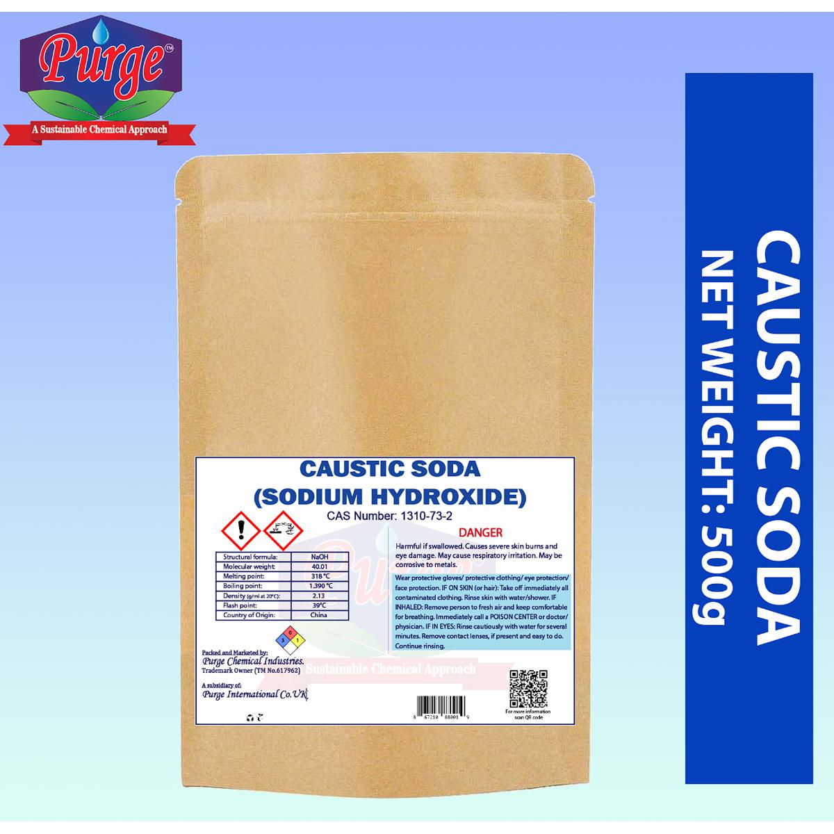 Purge Caustic Soda 500g - Sodium Hydróxide 99.9% Pure - Sodium Hydrate ...