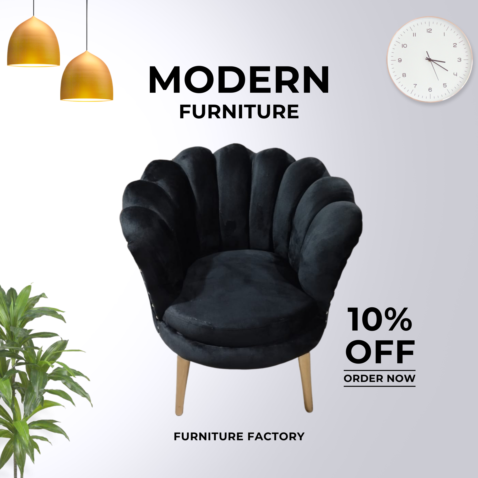 Luxury Shell Accent Chair - A Stylish Bedroom Chair, Furniture Factory ...