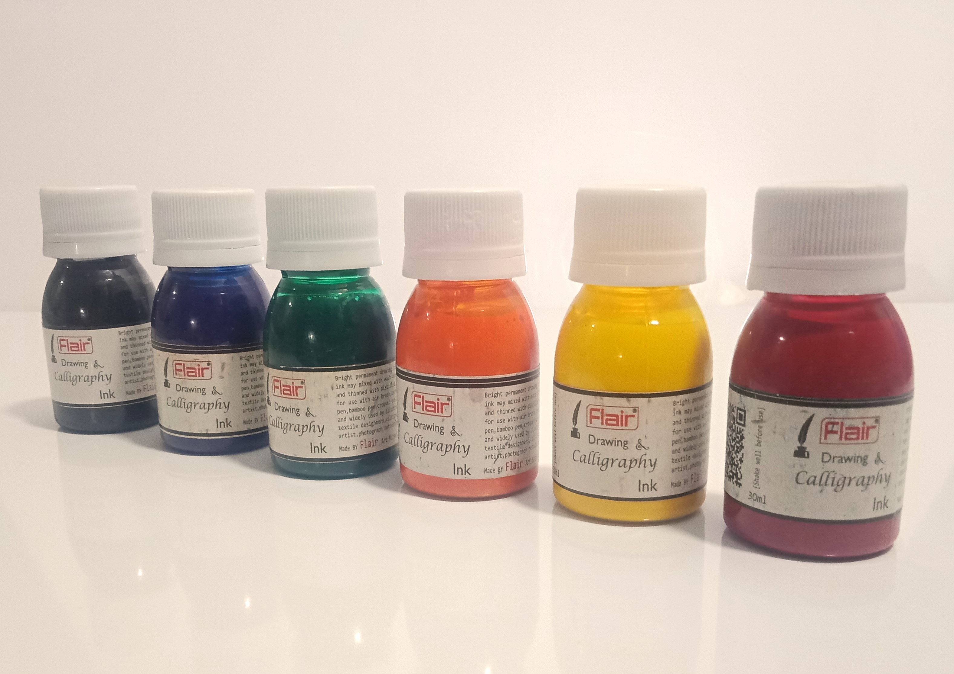 Openness - 6 Pack Multi Color Calligraphy Flair Inks Black, Blue, Red ...
