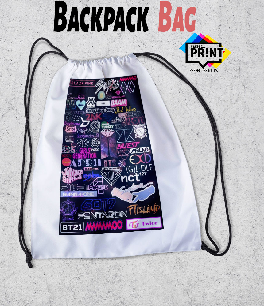 Kpop Logo Bts Team Logo Blackpink Team Logo Drawstring bag | Daraz.pk