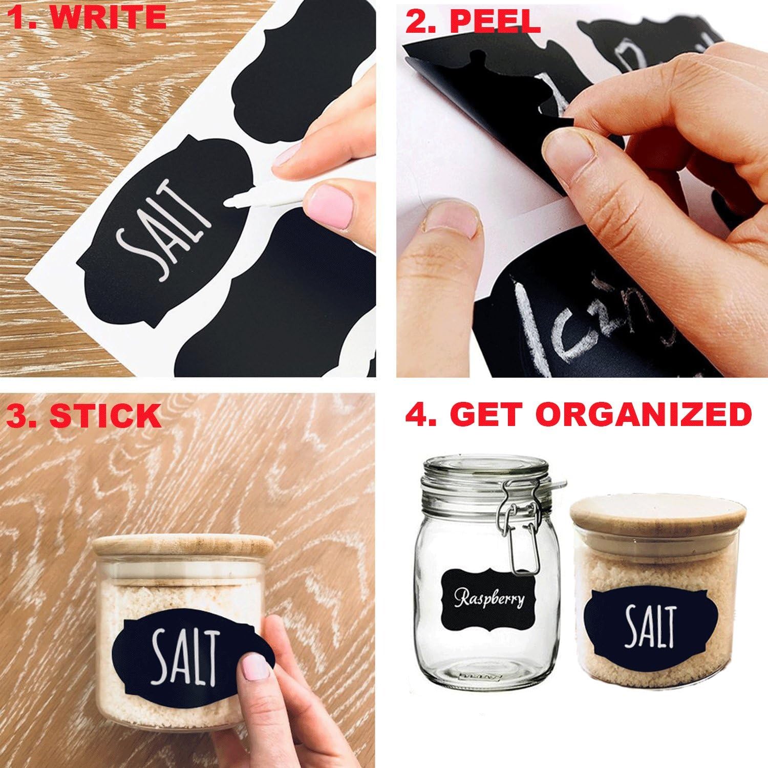 Chalk Labels For Jars Reusable Chalkboard Labels, Pantry And Storage