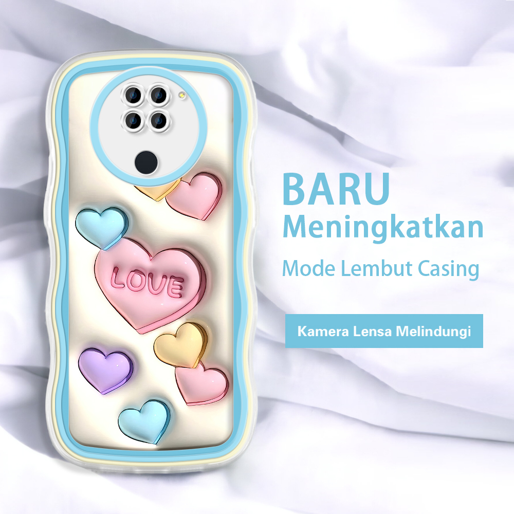 FELMYST Case For Redmi Note 9 Hot Ins Cute Love Heart Mobile Phone Casing Shockproof Soft Back ...