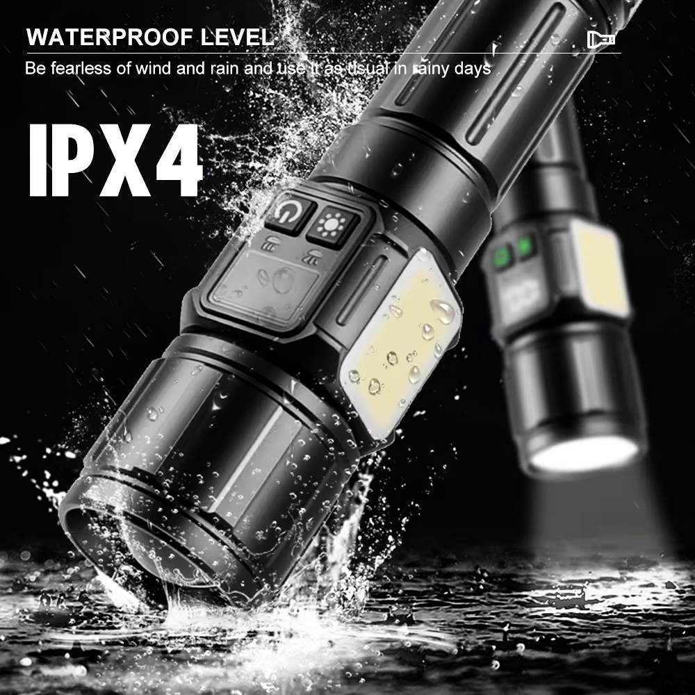 High-Intensity 30W 2000LM COB LED Flashlight with 8800mAh Rechargeable ...