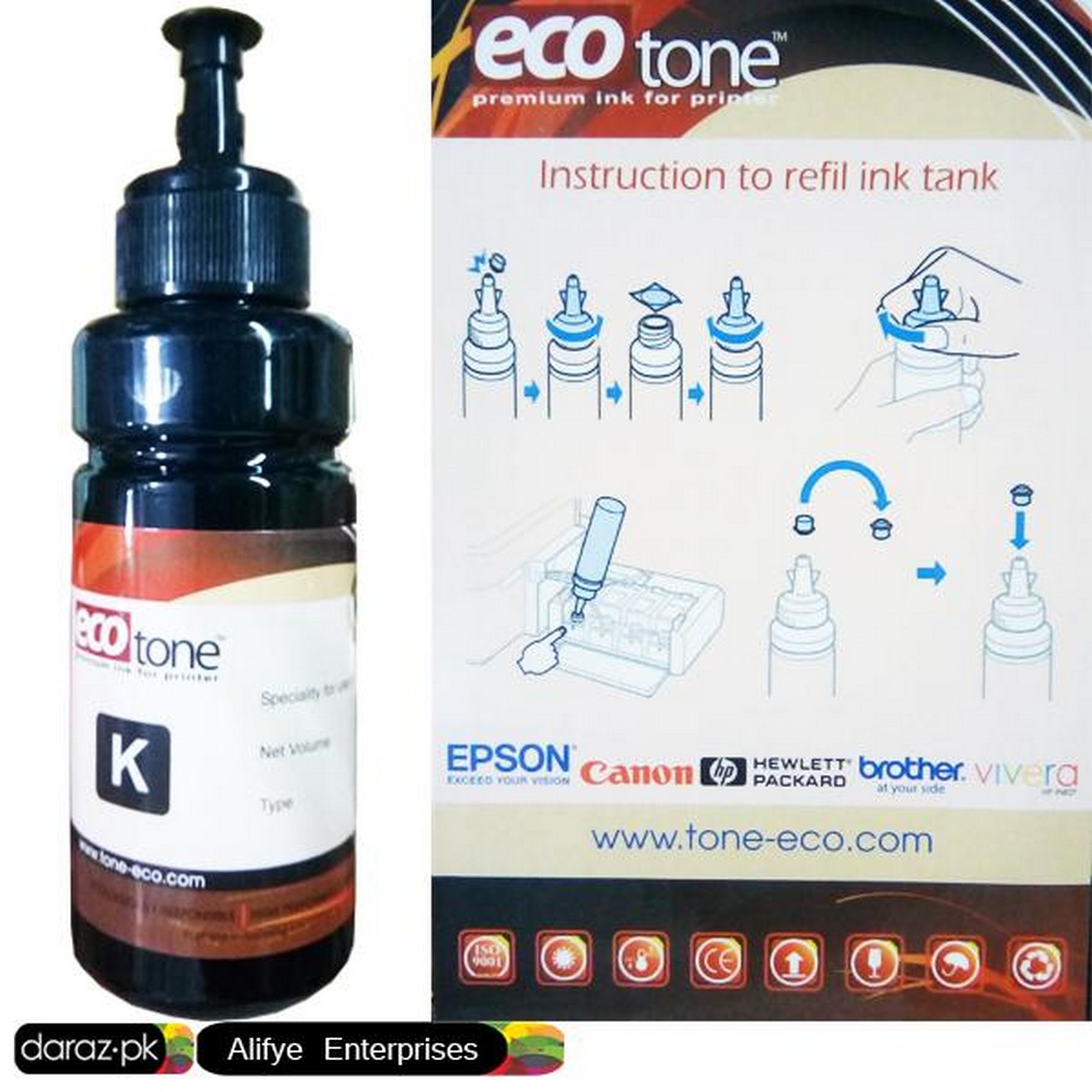 Eco Tone Printer Refilling Ink Botel For All Inkjet Printers Cartridges ...