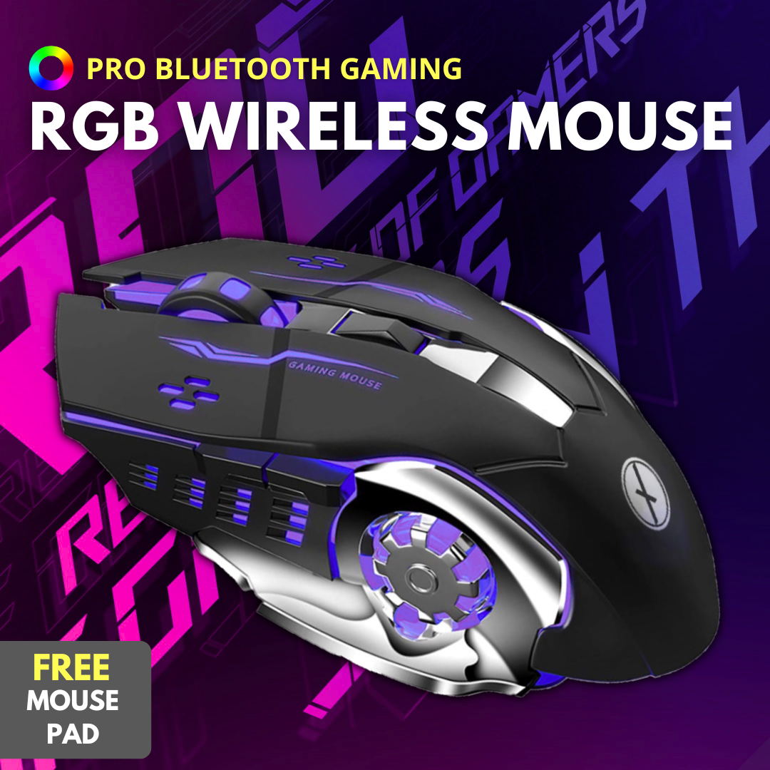 RGB Wireless Gaming Rechargeable Mouse With 3200 dpi Mechanical 6 ...