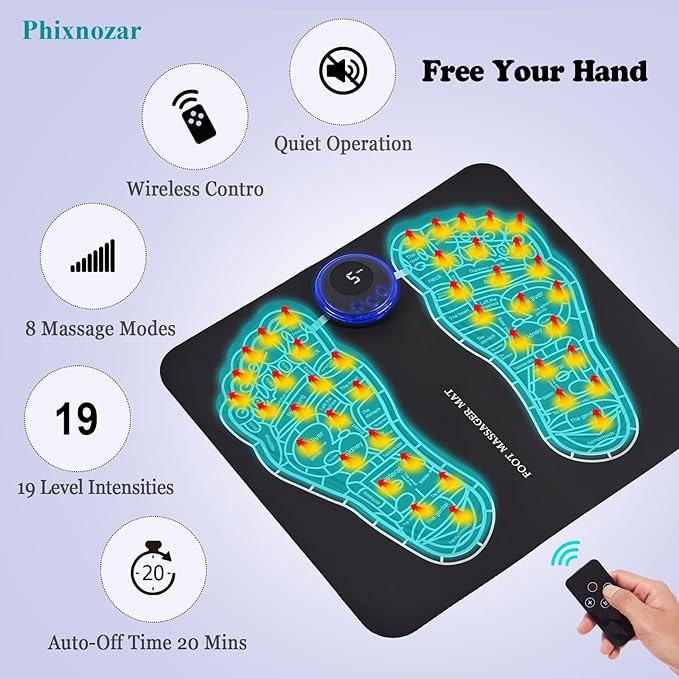 EMS Foot Massager Mat for Neuropathy-Improve Circulation, Muscle ...