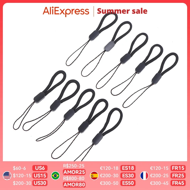 10pcs Hand Wrist Lanyard String Short Grip Lanyard Mobile Phone Strap ...