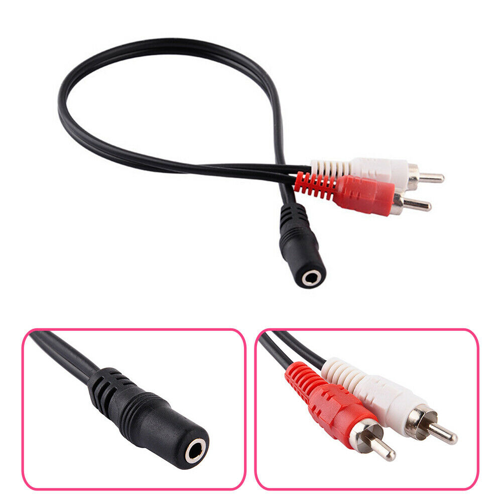 Dual RCA male pin to single stereo female Adapter | Daraz.pk