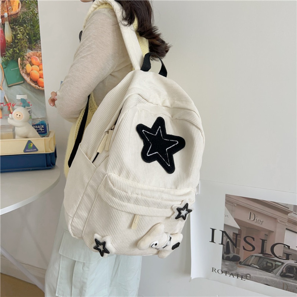 Fashion Large Capacity Students Backpack Y2K Stars Pattern Travel Bag ...