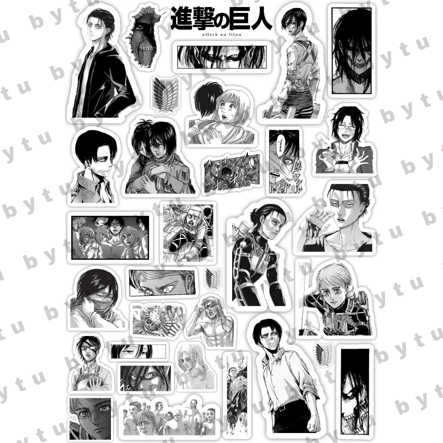 Attack On Titan Manga Stickers Uncut A5 Size Sheet for Anime Fans ...