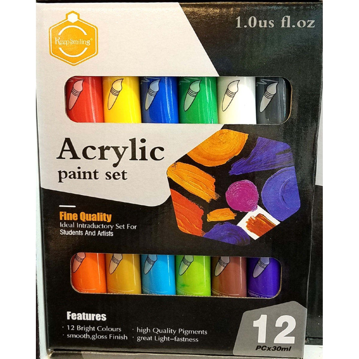 Glossy Acrylic 30ml Tube 12 Colors Set | Daraz.pk