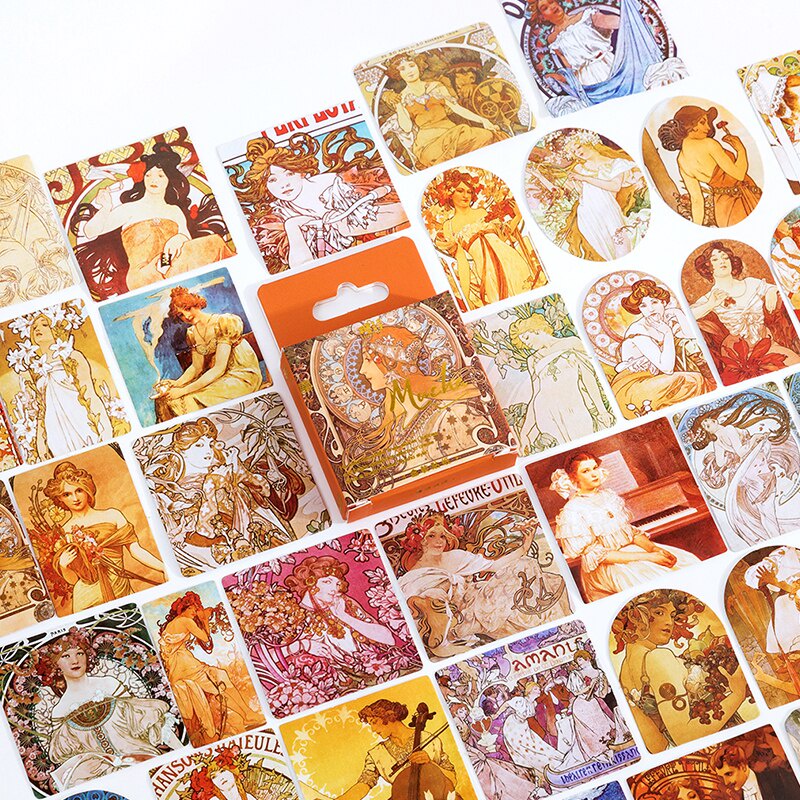 Journamm 45pcs/lot World Famous Paintings Series Mini Box Stickers ...