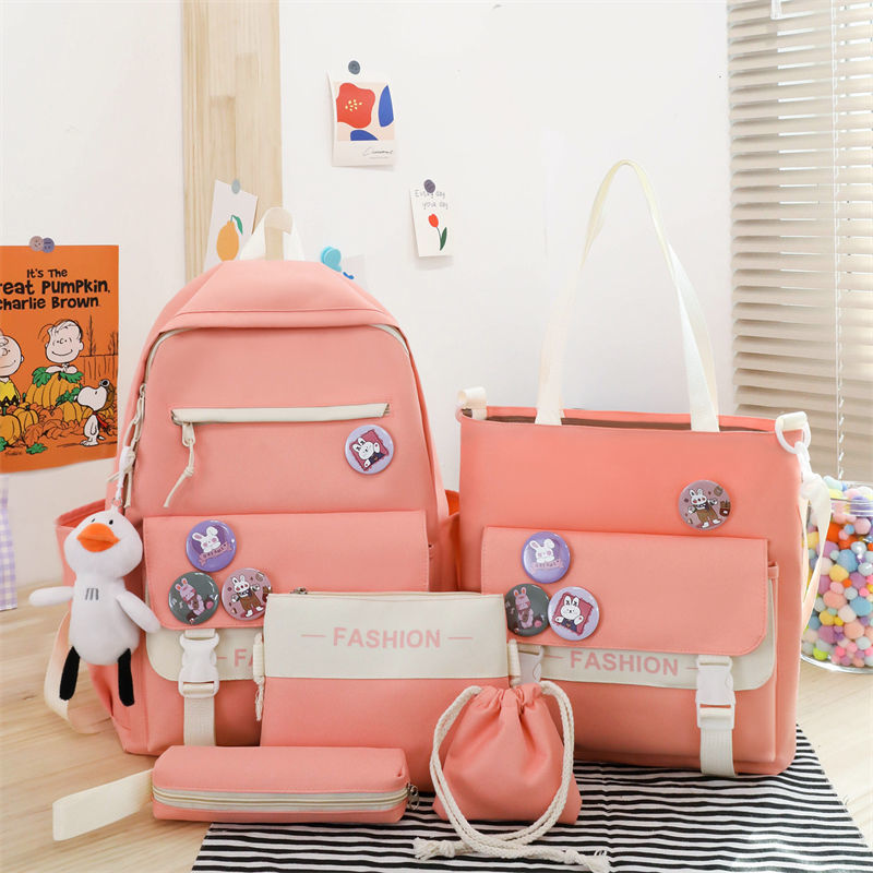 4 / 5 pcs Cute Girls School and college Bags Waterproof Schoolbag for ...