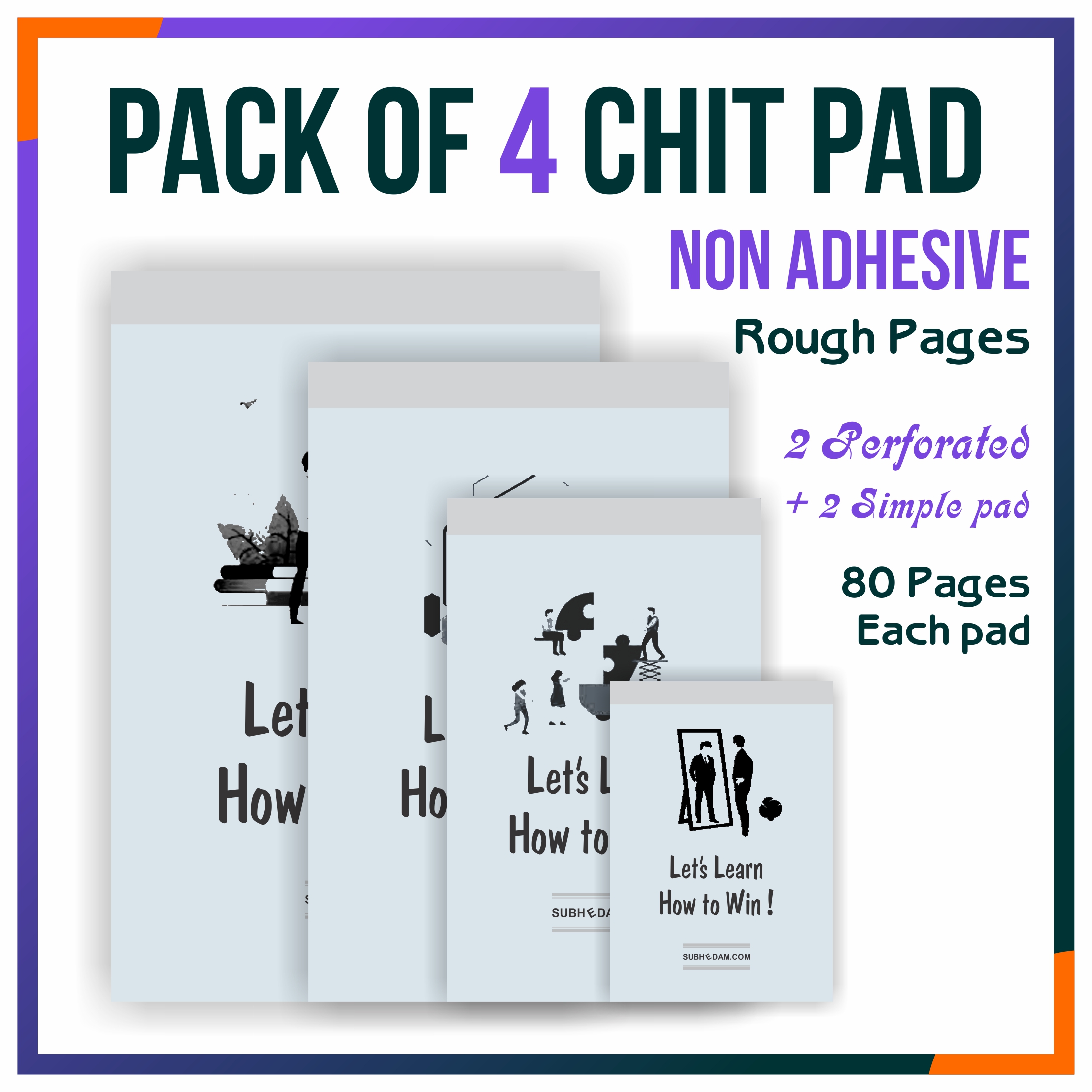 Memo Pad- Simple Non Adhesive Chit Pad- Rough Pad- Quick Notes For ...