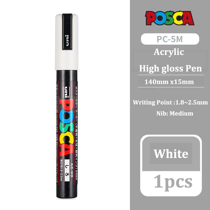 2024 Uni Posca White Markers,Acrylic Waterproof permanente Paint Pen PC ...