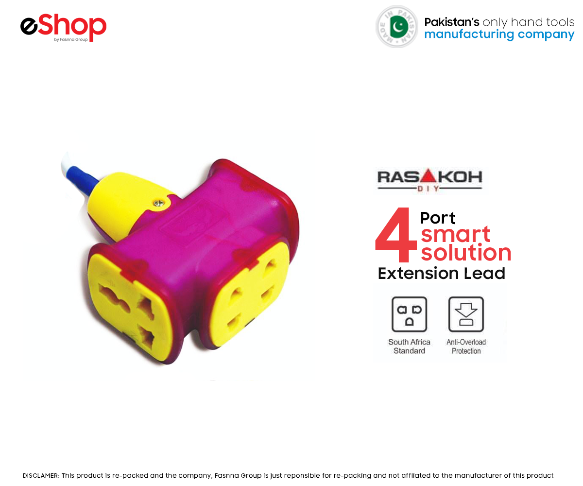 Fasnna 4 Port Smart Solution Extension Socket Lead 100% Copper Electric ...