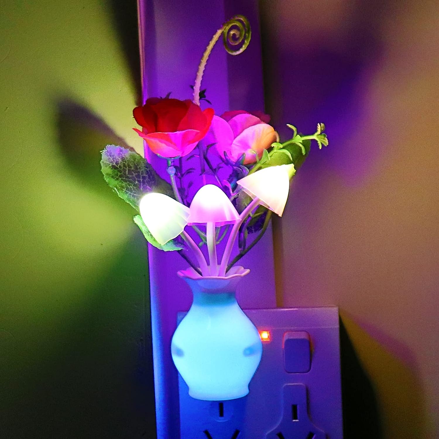 Automatic Sensor LED Mushroom Lamp, Night Light with Sensor Automatic ...
