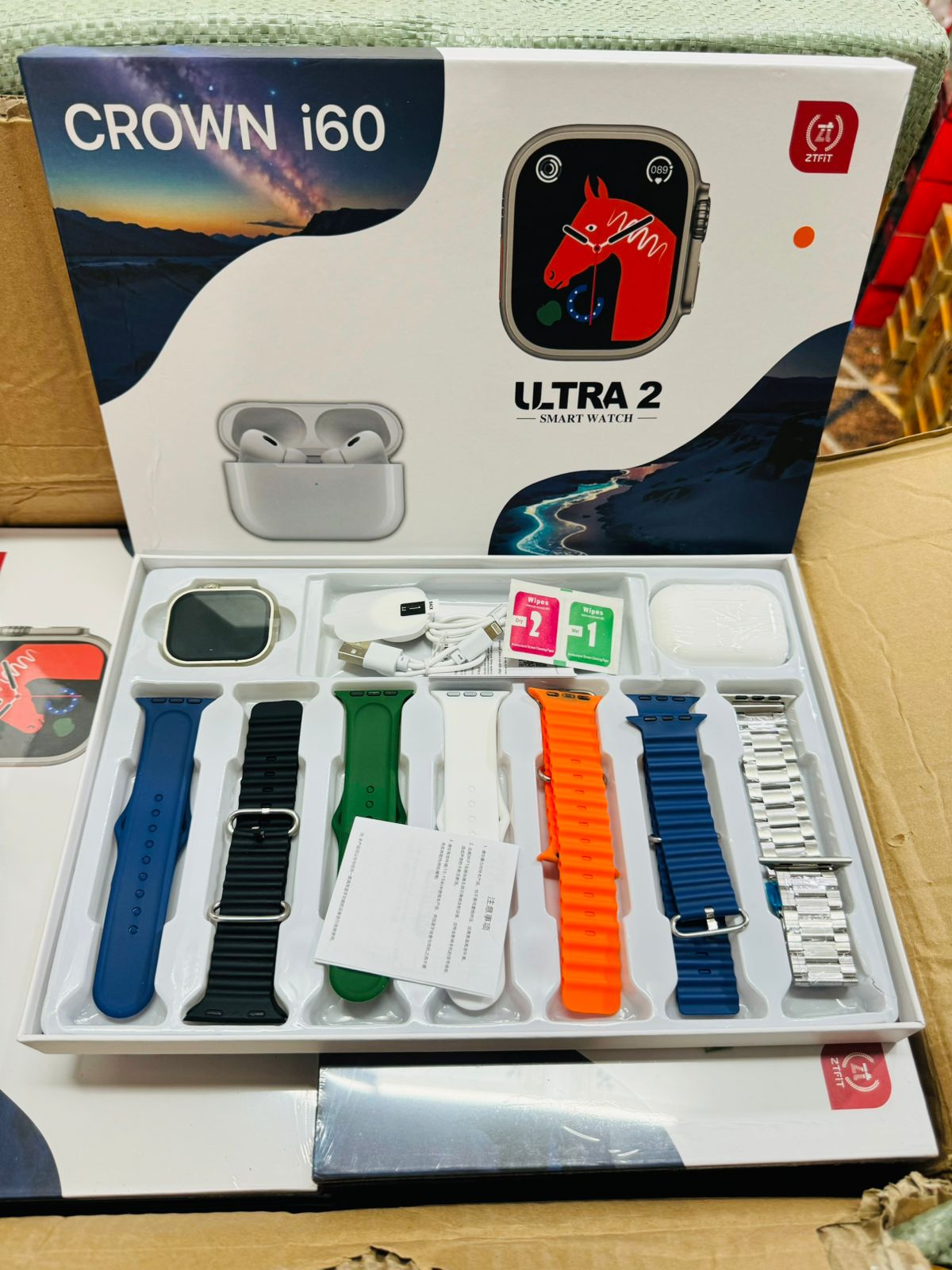 Crown i60 7in1 Ultra with Wireless Ear Buds Model Smart Watch with ...