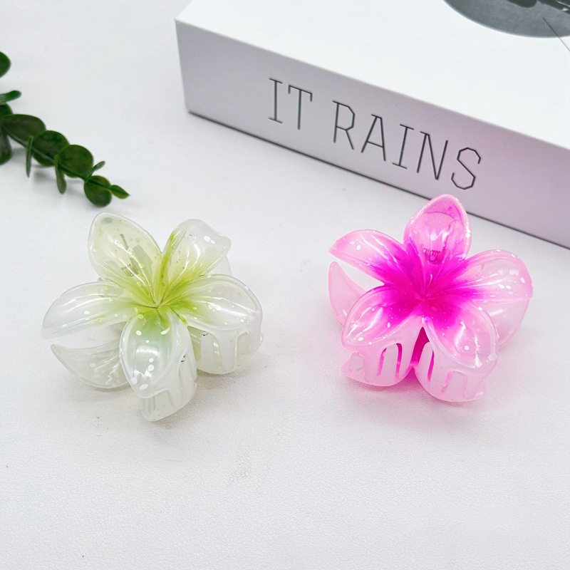 Flower Hair Clip Hawaiian Plumeria Hair Claw Beach Flowers Barrettes ...