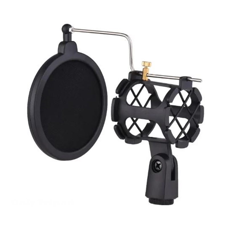Microphone Shock Mount -vibration Mic Holder Stand with Pop Filter ...