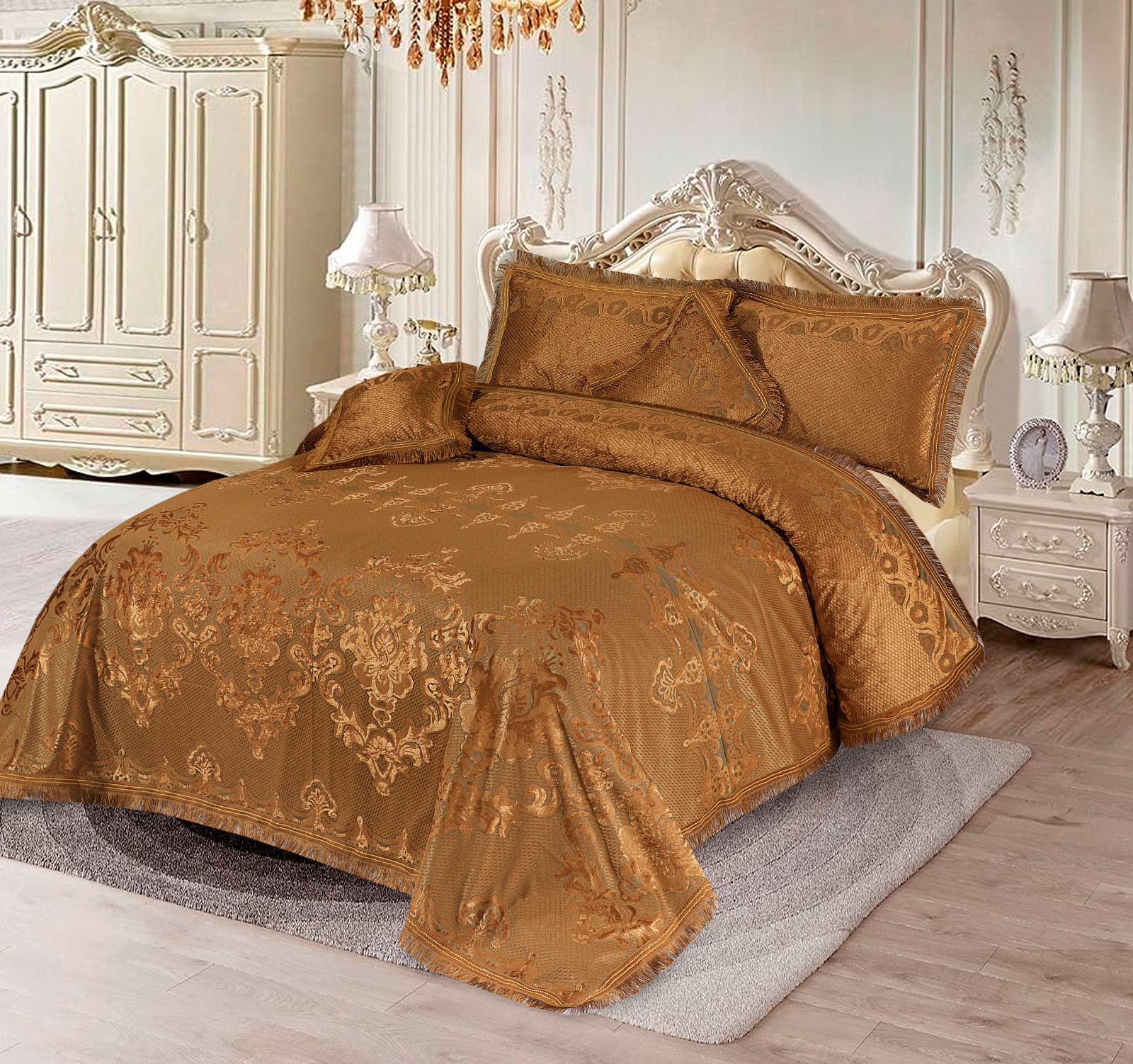 A Luxury Embossed Velvet Bridal Bed Sheet | Daraz.pk