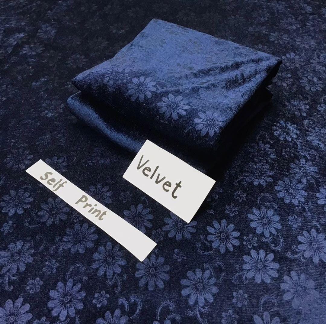 Korean Velvet || Shirt Self Printed Velvet || Fabric=Korean Velvet ...