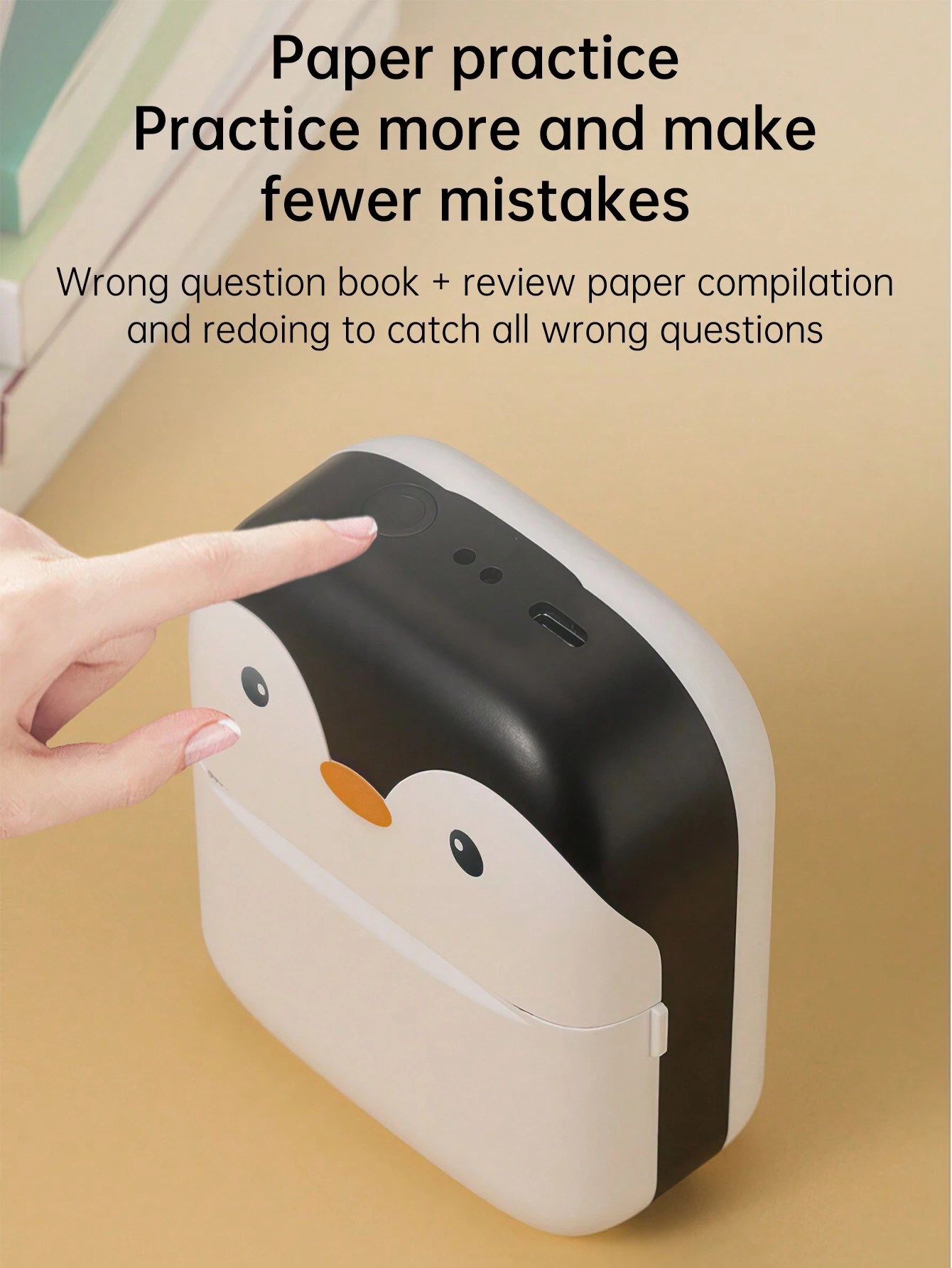 Mini printer C9 Small Portable Rechargeable Printer With Cute Penguin ...