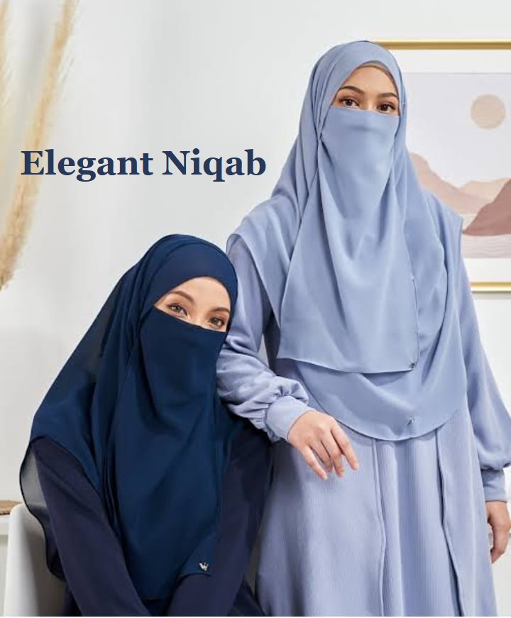 Elegant Niqab 2 Loop Hijab With for head Niqab Patti 2 pes set | Daraz.pk
