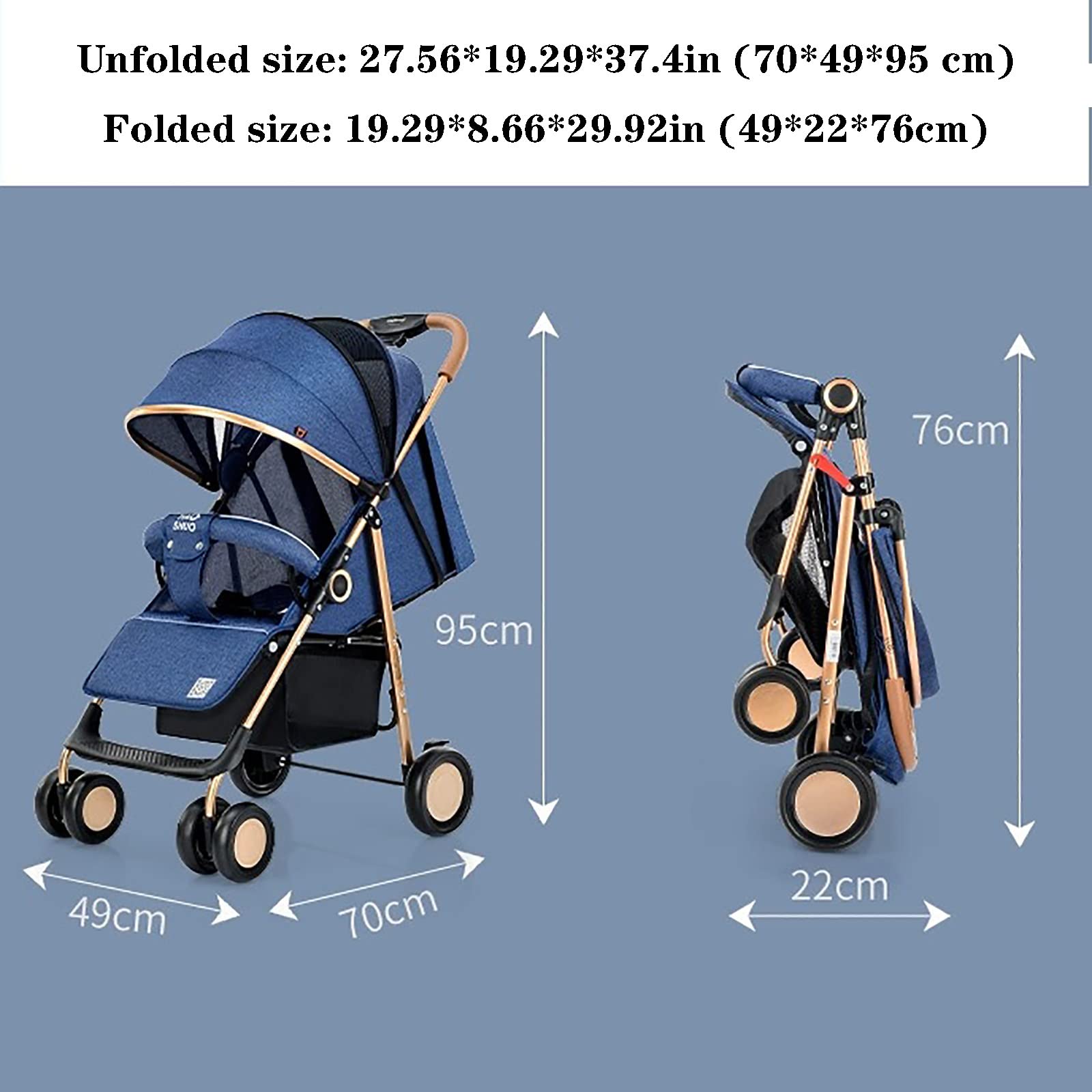 Foldable Stroller, 2 in 1 Stroller with Cradle Mode to Explore More as ...