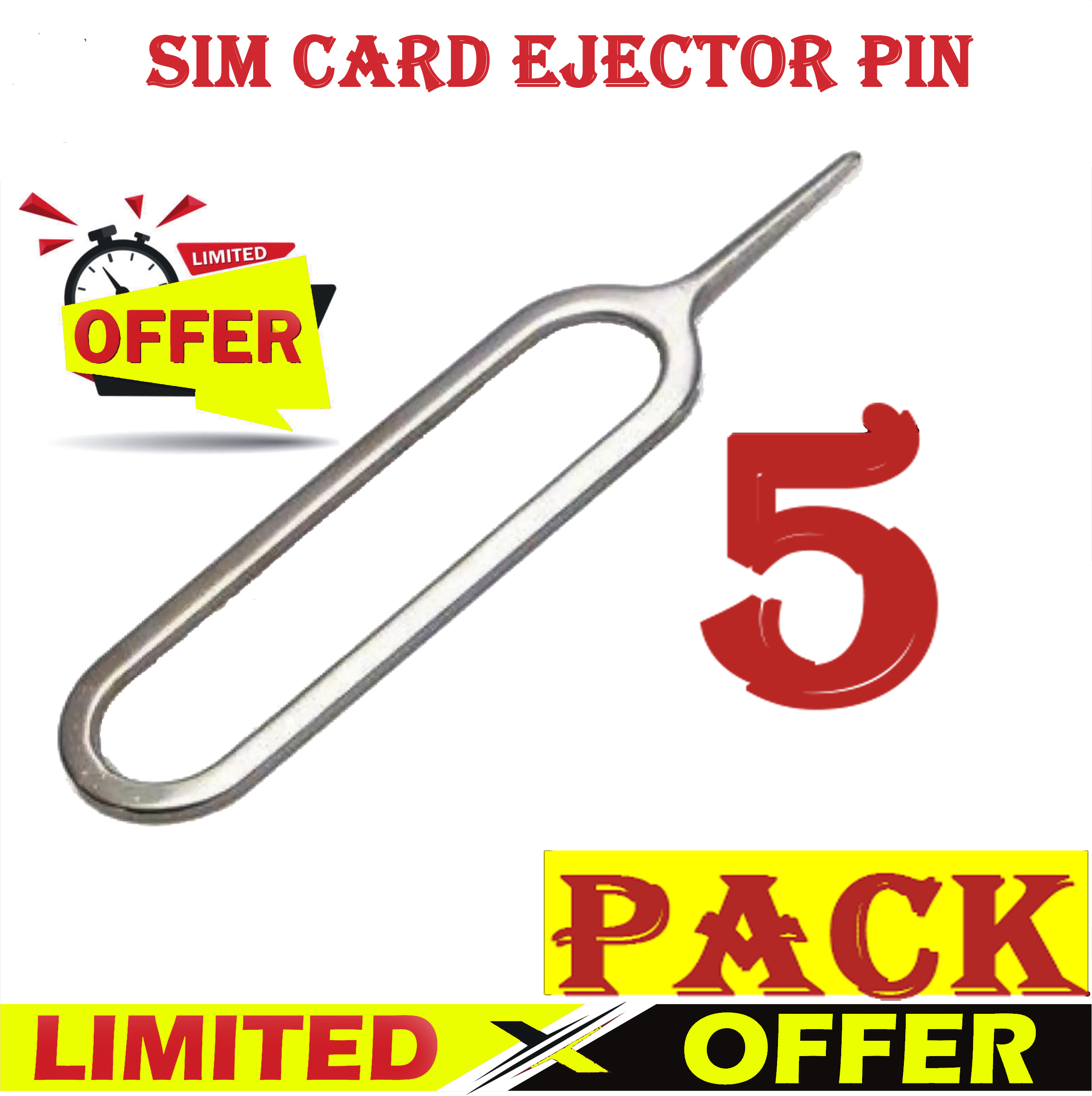 Sim Card Ejector Pin - Metallic Sim Ejector - Pack Of 5 -Universal Sim ...