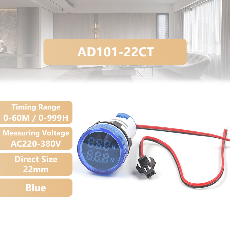 DIY YOU Digital Timer Meter Led Round/Square AC 220V-380V Mini Signal ...