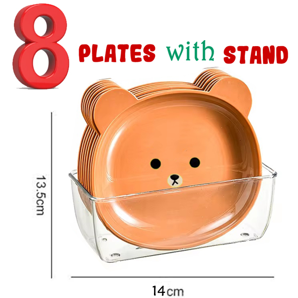 10 Plates with Stand Multi-function Spit Bone Dish Household Food Grade ...
