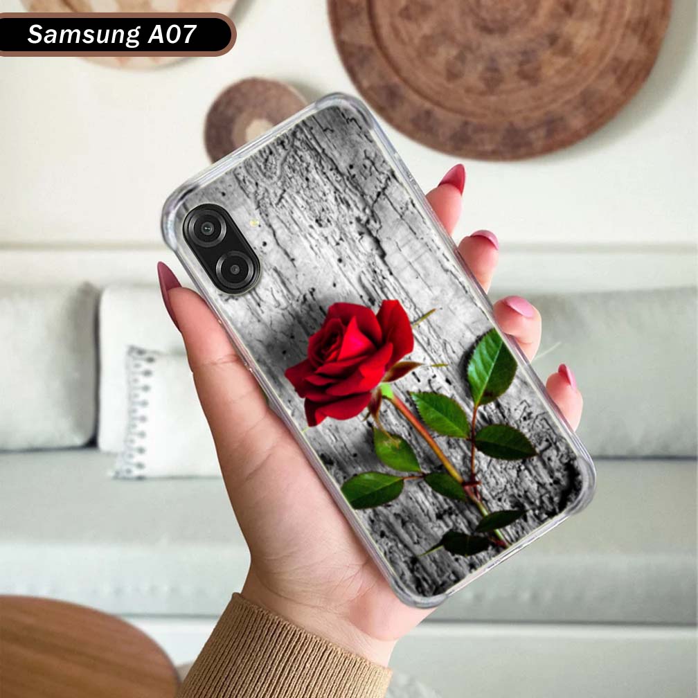 Samsung Galaxy A07 Back Cover - Rose Style Mobile Back Cover Pouch ...