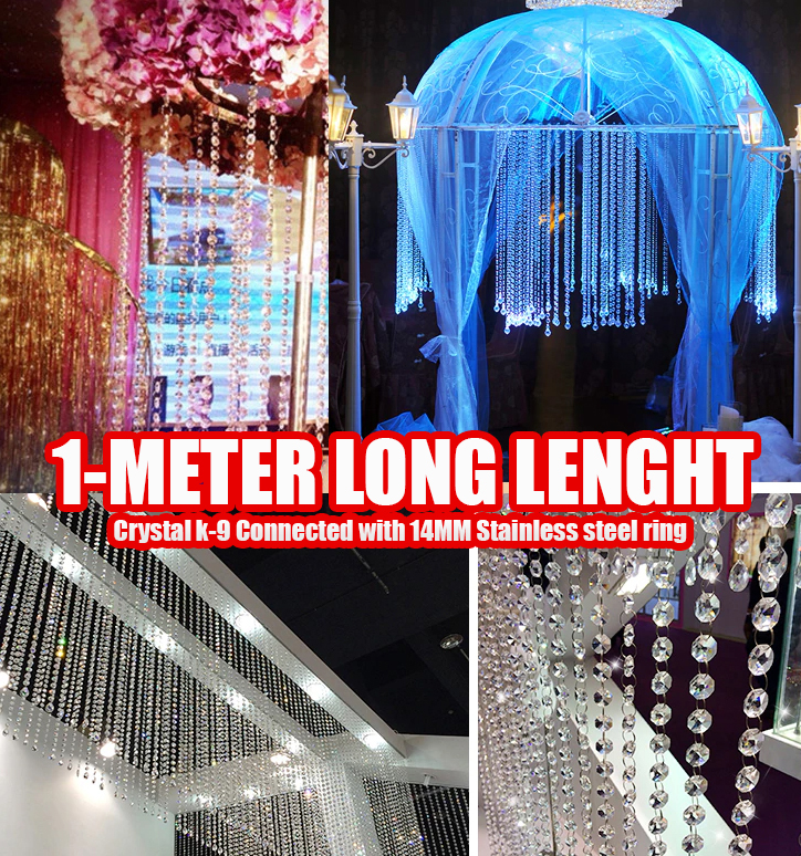 1-Line/Lari of Crystal K9 Window Christmas Party Decoration Garland ...