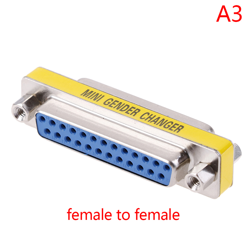 DB25 D-Sub 25pin Connectors Mini Gender Changer Adapter RS232 Serial ...