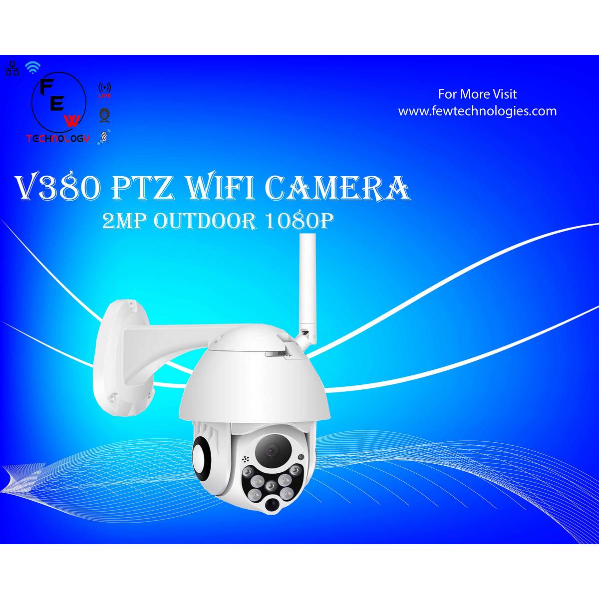 V380 PTZ WiFi 2MP Camera Motion Detection Outdoor Two Way Audio Camera ...