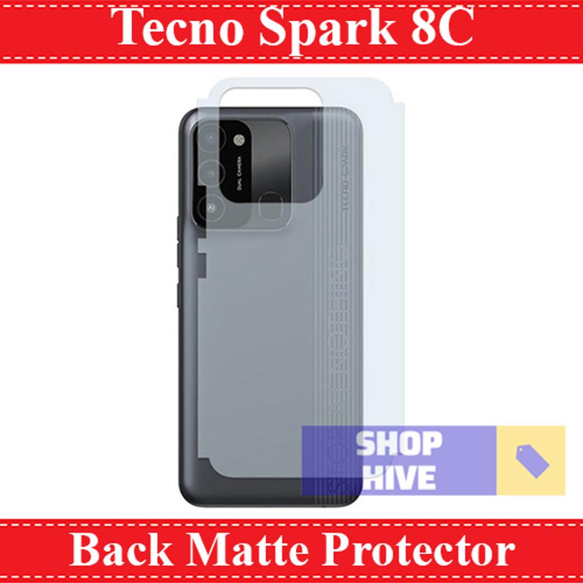 Tecno Spark 8C Matte Back Protector Carbon Soft Skin Sheet For Tecno ...