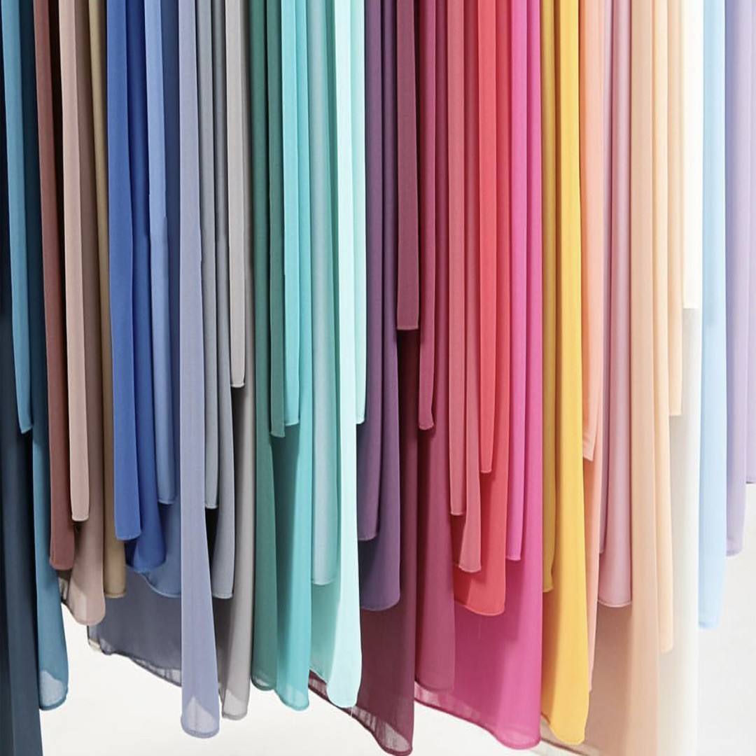 pack of 6 random colours simple chiffon hijab Georgette Hijab Bundle ...