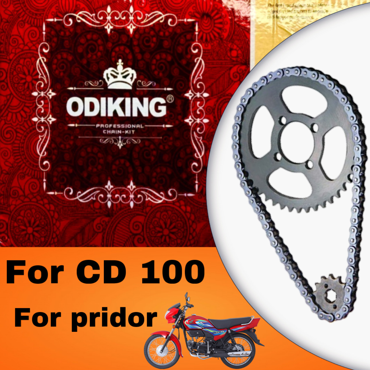 Chain Garari Set for CD 100 and Pridor /Chain and Sprocket Set Grari ...