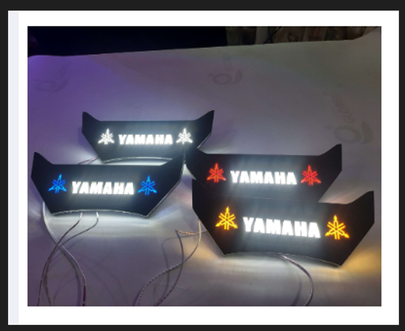 Yamaha Monogram LED White RED Logo 3D Slim Design For All Ybr Yamaha ...