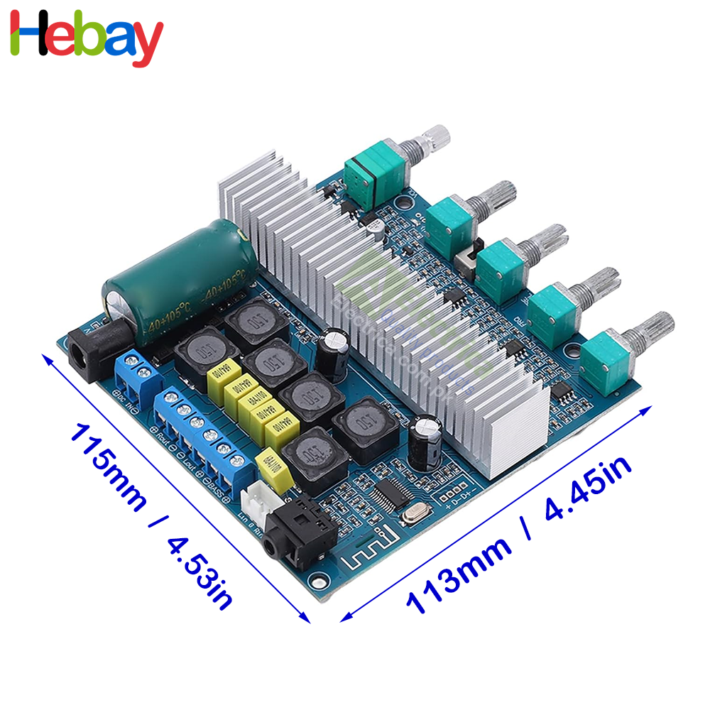 2.1 Channel Audio Stereo Equalizer Bluetooth Hifi Power Subwoofer Amplifier Board Tpa3116d2 ...