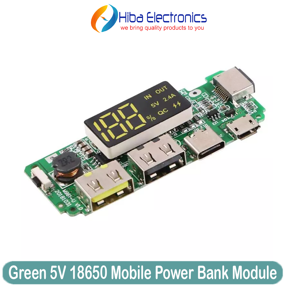 LED Dual USB 5V 2.4A Micro/Type-C USB Mobile Power Bank 18650 Charging ...