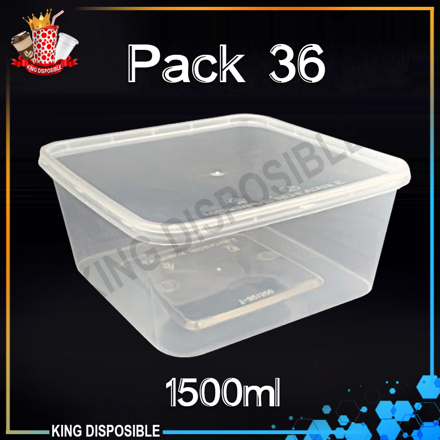 Disposable Food Storage Boxes - Clear Transparent Plastic 1500ml | Daraz.pk