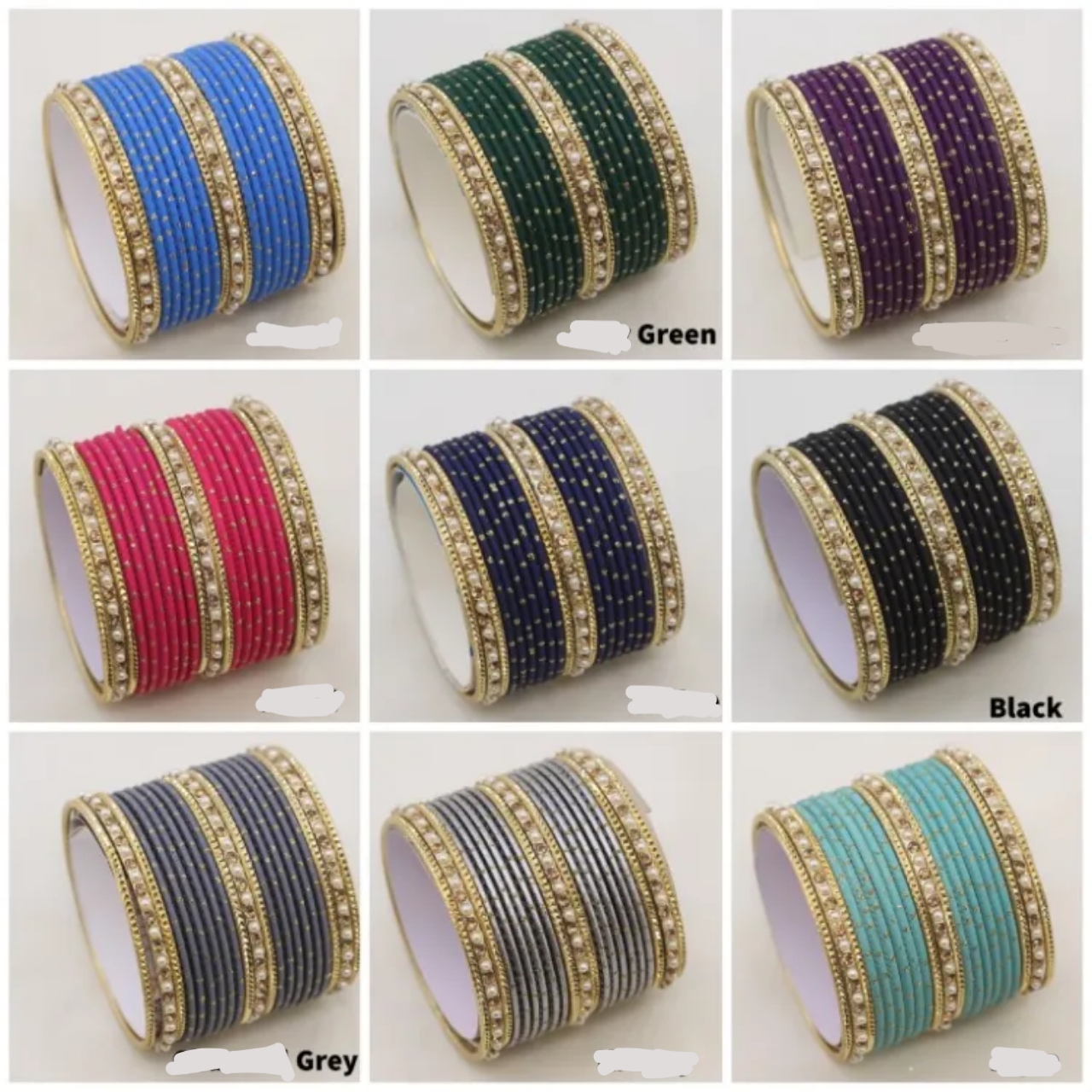 Jewellery for girls , Bangles for girls , Matt dotted bangles set with ...
