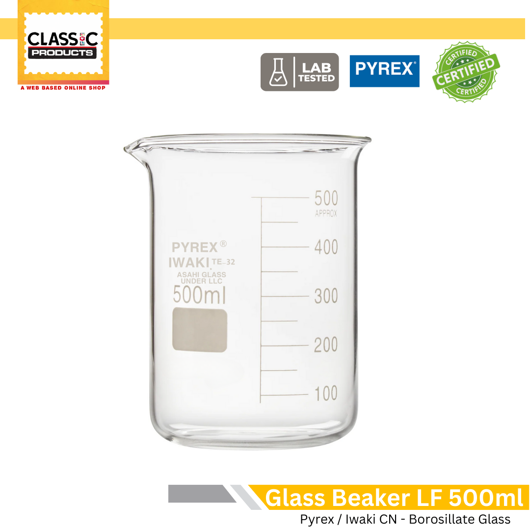 Glass Beaker 500ml - Iwakipyrex-Beaker low form griffin heat resistant ...