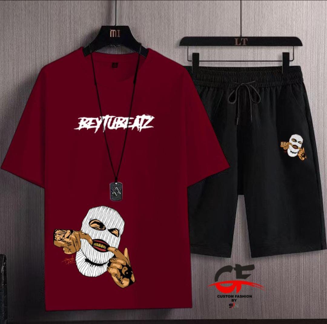 Keep_Smiling_Gangsta_Face_Printed Multi Colors Tracksuit Cotton Fabric ...