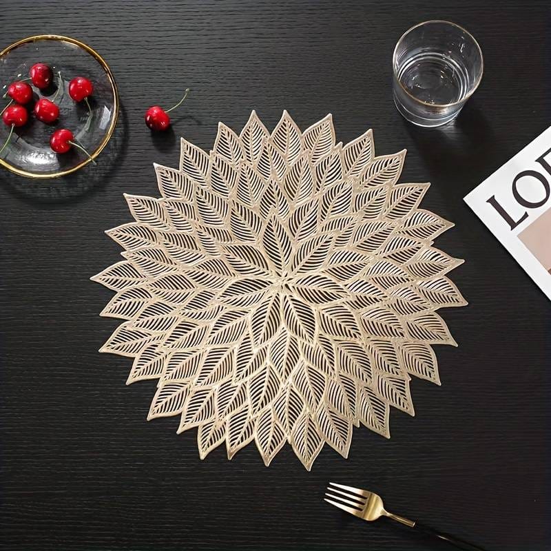 2/4/6 Hibiscus Flower Table Mat PVC Insulated Hollow Placemat Kitchen ...